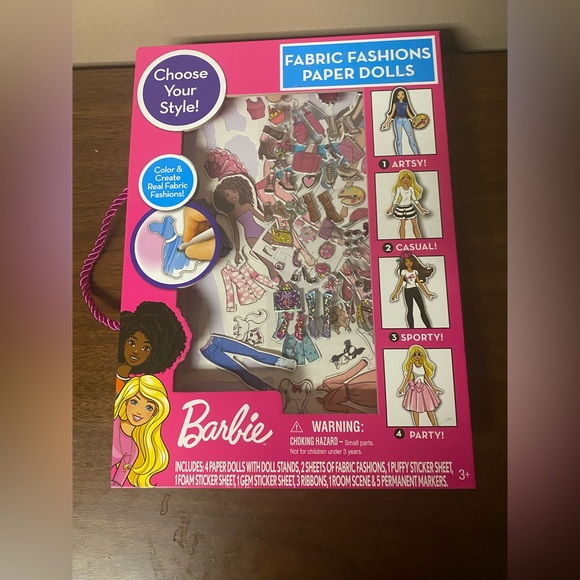 Toys | Little Girls Barbie Choose Your Style Paper Fashion Dolls Create ...